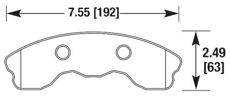 Hawk Brake Pad Corvette C6 Z06 Gs One Piece D1185 Pegasus Auto