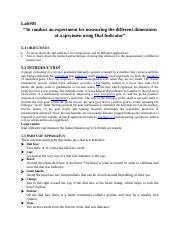 Lab 05 Dial Indicator Docx Lab 05 To Conduct An Experiment For Measuring The Different