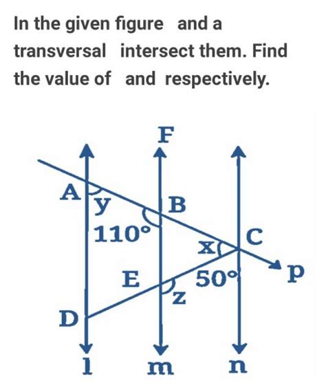 In The Given Figure And A Transversal Intersect Them Find The Value Of A