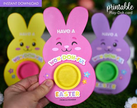 Easter Play Dough T Card Printable Class Easter Ts Non Candy T