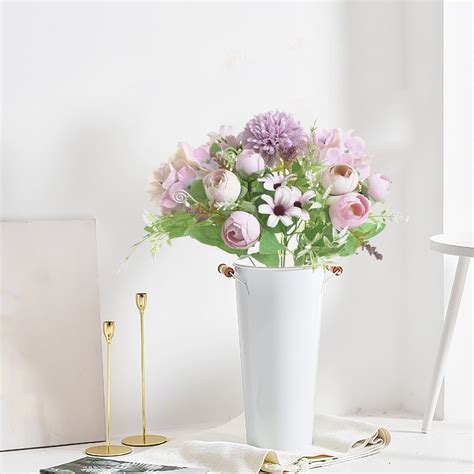 Rxirucgd Elegant Silk Peony Fake Flower Bouquet Realistic Floral
