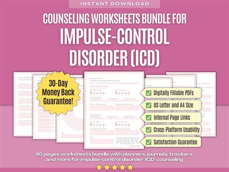Impulse Control Disorder Pdf Worksheets Bundle Karlstein Publishing
