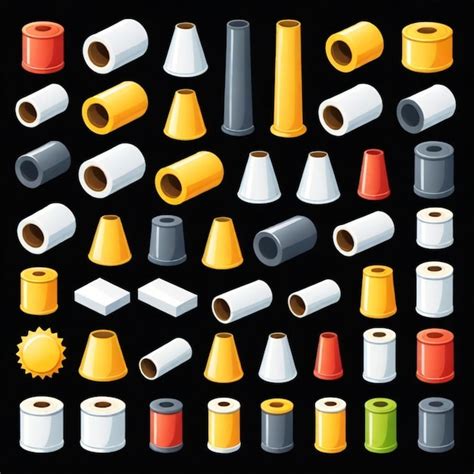 Premium Vector A Black Background With Different Colored Cones And A Black Background