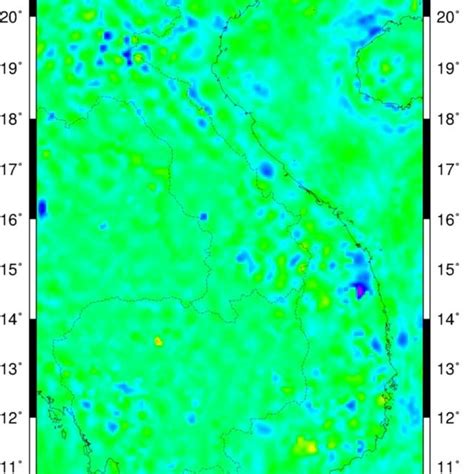 2 grid of residual gravity anomalies the residual height anomalies