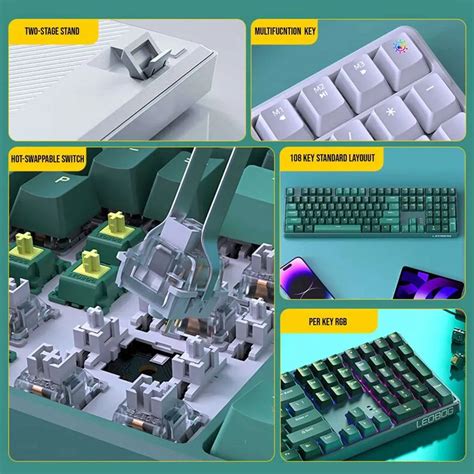 Leobog K Wireless Bluetooth HotSwap Mechanical RGB Gaming Keyboard White ProGear Cambodia