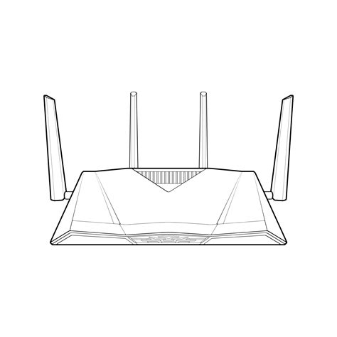 Router Line Art Vector Line Art Vector Isolated On White Background
