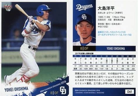 駿河屋 D61 レギュラーカード ： 大島洋平（bbm）