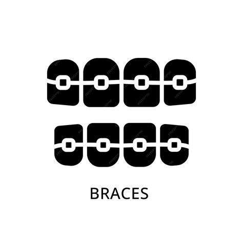 Teeth Braces Icon Vector Dental Braces Bracket Orthodontic Dentistry