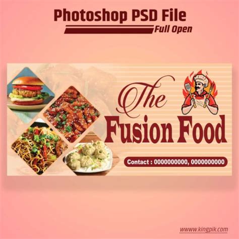 Fusion Fast Food Flex Banner Design Psd File Kingpik