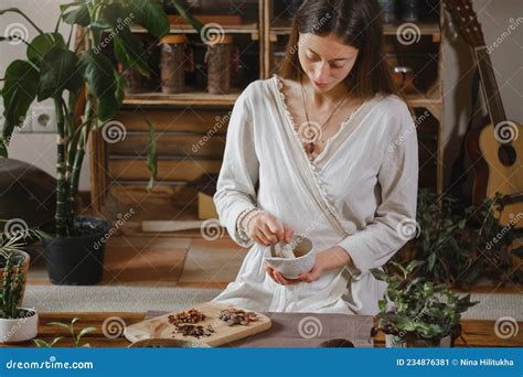 Cacao Ceremony Heart Opening Ritual In Atmospheric Place Stock Image