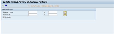 FPCGB SAP Tcode Update Of Contact Persons