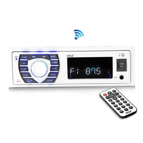 Pyle Plrmr23btw Single Din Marine Bluetooth Stereo Receiver With Remote