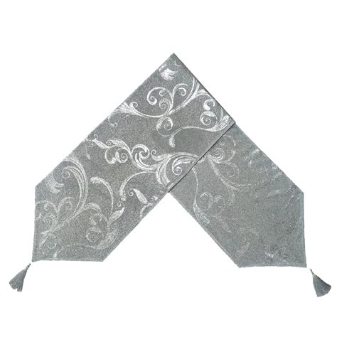 Buy Silver Table Runner With Swirls 180 X 36 Cm In Australia Real