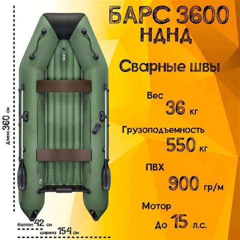 Лодка БАРС 3600 НДНД - купить по выгодной цене в интернет-магазине OZON ...