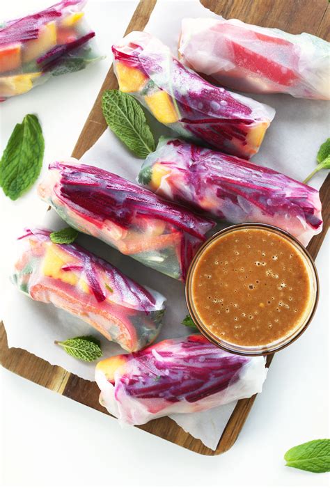 Rainbow Spring Rolls Minimalist Baker Recipes
