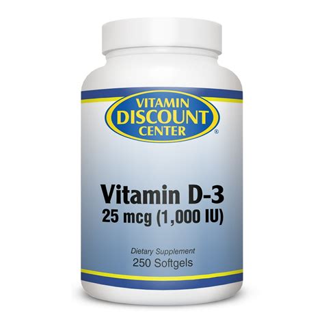 Vitamin D 1000 Iu By Vitamin Discount Center 250 Softgels Walmart