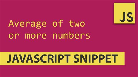 Average Of Two Or More Numbers Javascript Tutorial Youtube