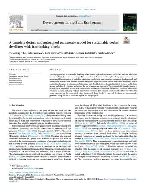 a template design and automated parametric model for 2023 developments