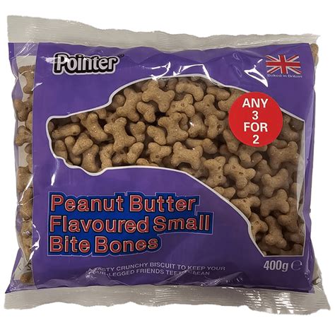 Pointer Peanut Butter Flavoured Small Bite Bones 400g Buy 2 Get 1 Free