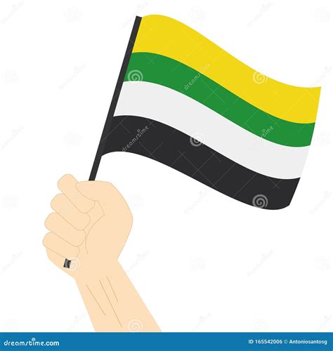 Hand Holding And Raising Skoliosexual Pride Flag Isolated On White