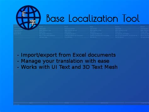 Base Localization Tool Localization Unity Asset Store