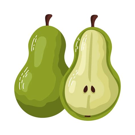 Premium Vector Ripe Pear Slice Illustration