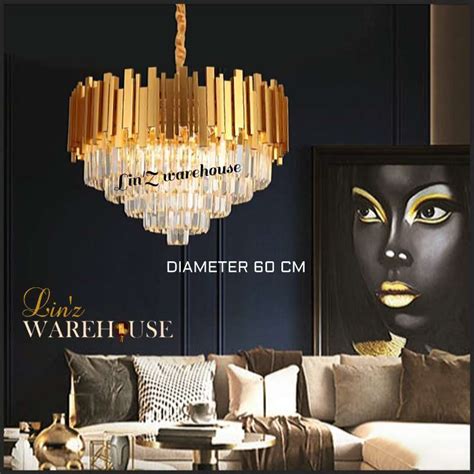 Jual Lampu Gantung Kristal Mewah MODERN GOLD CRYSTAL CM Chandelier Di Seller Linzwarehouse