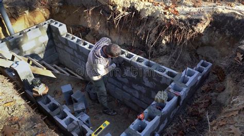 A Real Builder Lays Bricks Stock Footage Video Of Building 299343972