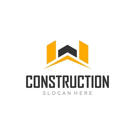Diseño De La Plantilla Del Logotipo De La Empresa De Construcción Plana Vector Premium