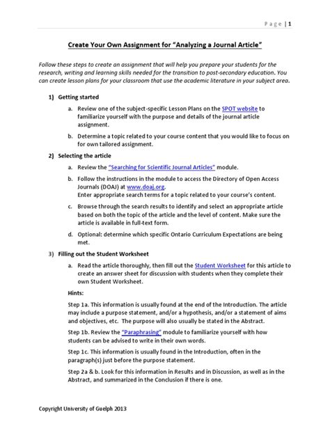 how to create your own assignment pdf lesson plan abstract summary