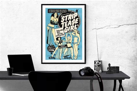 Vintage Burlesque Poster Strip Tease Girl Adult Poster Print Etsy Uk