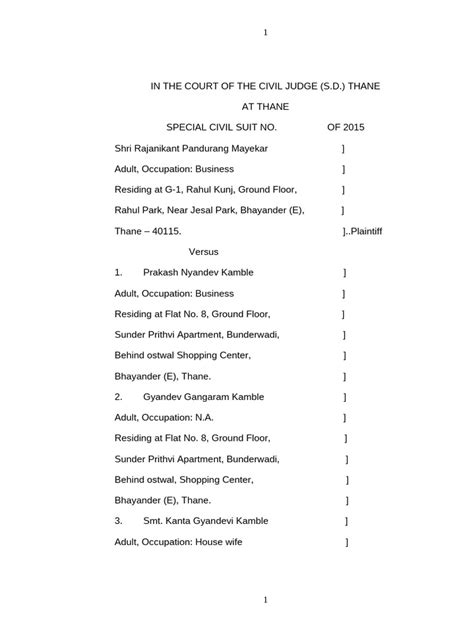 Plaint Pdf