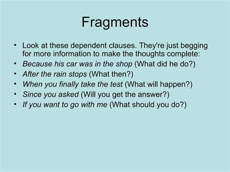 sentence vs fragment ppt
