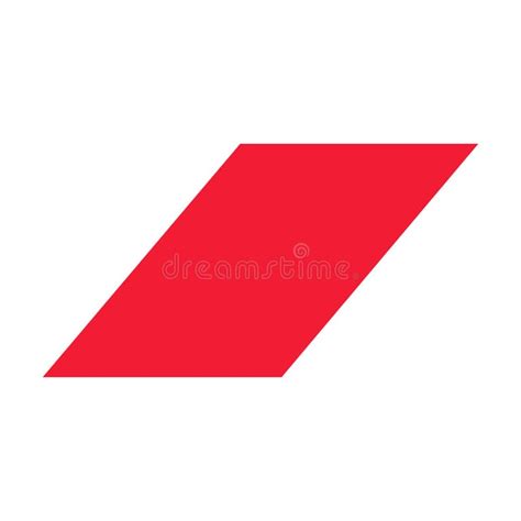 Paralelogram Roșie Forme Simple 2d Formă Simbol Paralelogram Stock
