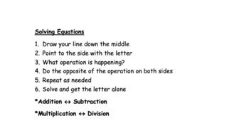 Solving Equations Cheat Sheet By Makayla Mattson TPT
