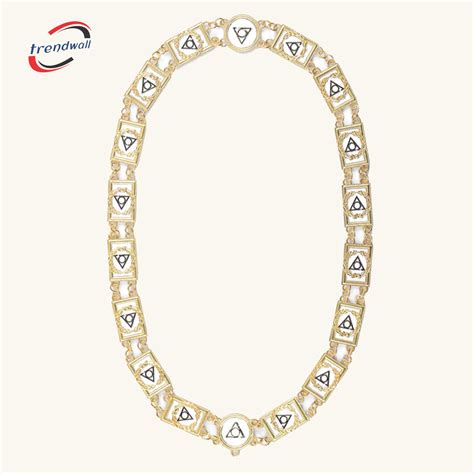 Locop Pha Chain Collar With Wreath Emblem Gold And White Premium Quality Masonic Regalia Shop