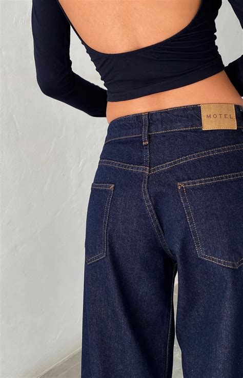 Indigo Extra Wide Low Rise Jeans Roomy