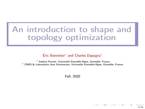 [ppt] An Introduction To Shape And Topology Optimization Ric Bonnetier Powerpoint Presentation