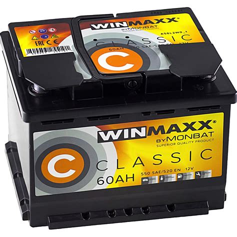 Автомобильная аккумуляторная батарея MONBAT WINMAXX CLASSIC 60 Ач, 520 ...