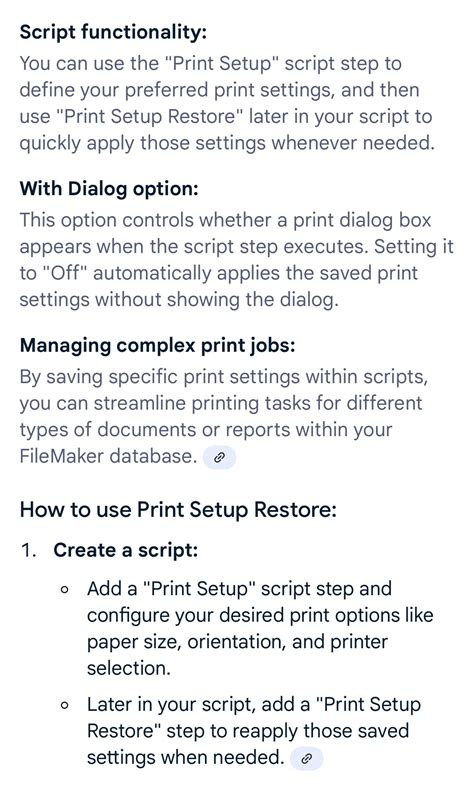 print setup vs print setup restore questions independent filemaker forum