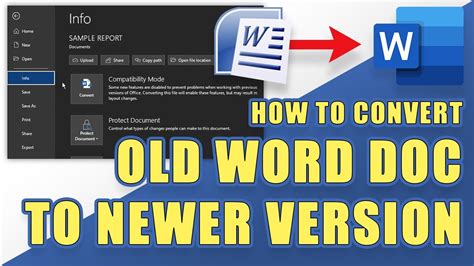 How To CONVERT An OLD WORD Document To A NEWER Version EASILY