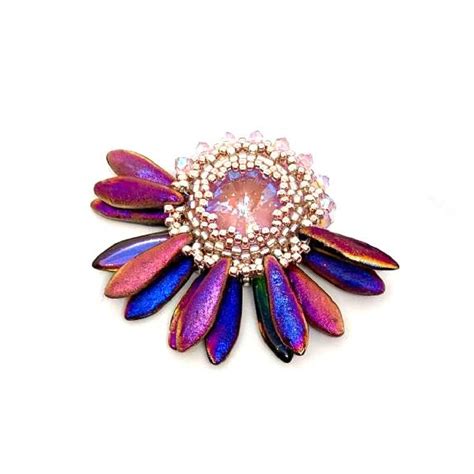Peacock Tail Pendant With Preciosa Crystals Free Pattern Download