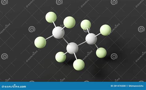 Octafluoropropane Molecule Molecular Structure Greenhouse Gas Ball