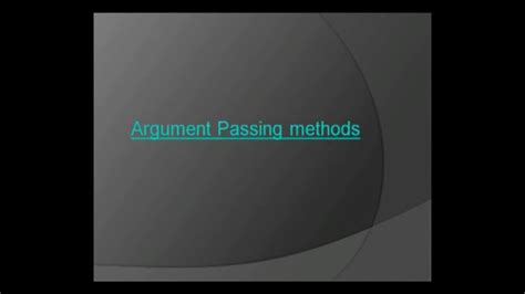 Part 35 C Programming Tutorial Argument Passing Methods Youtube
