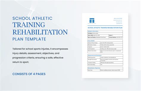School Athletic Training Rehabilitation Plan Template In Word Pdf