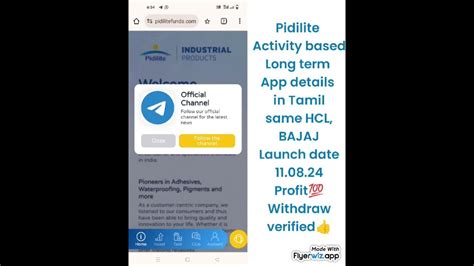 Pidilite Activity Based Long Term App Details In Tamil Date110824 Profit💯 Withdraw Verified👍