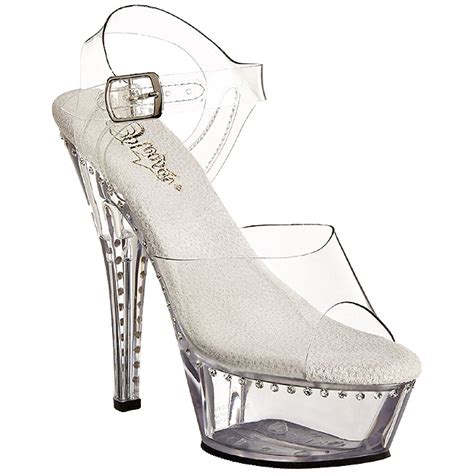 Transparente 15 Cm Pleaser KISS 208LS Saltos Altos Plataforma