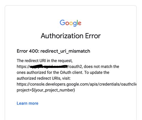 Authorization Error While Logging In Through Google Sso Stack Overflow