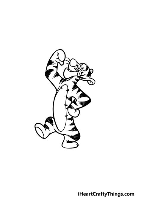 How To Draw Tigger From Winnie The Pooh Printable Step By