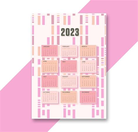 Premium Vector Modern 2023 Annual Calendar Template
